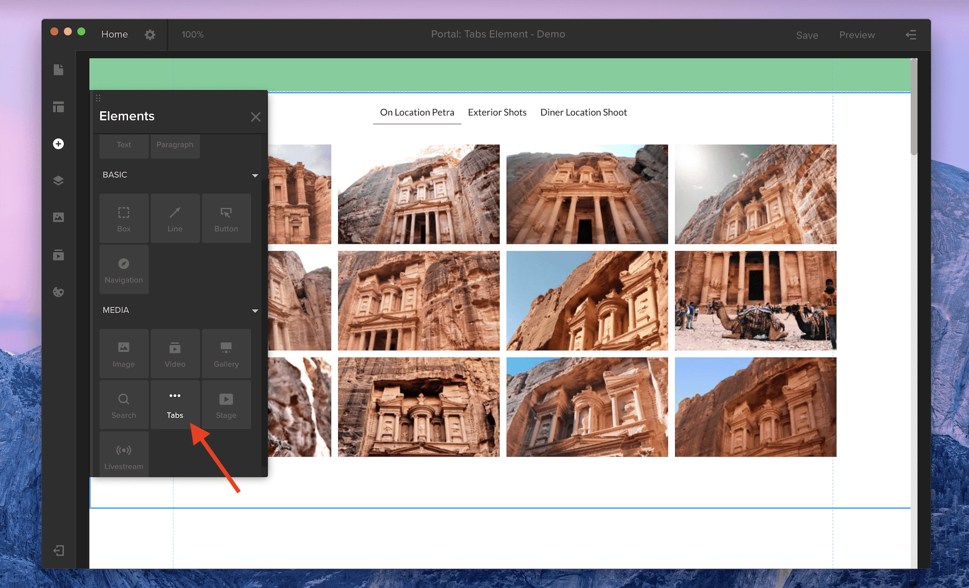 New Tabs Element in Spotlight